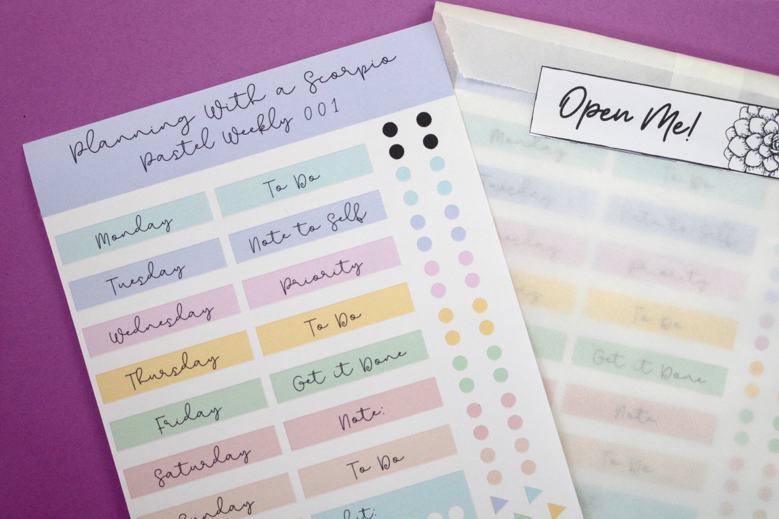 Weekly Pastel Planner Stickers Functional Planner Stickers - Etsy