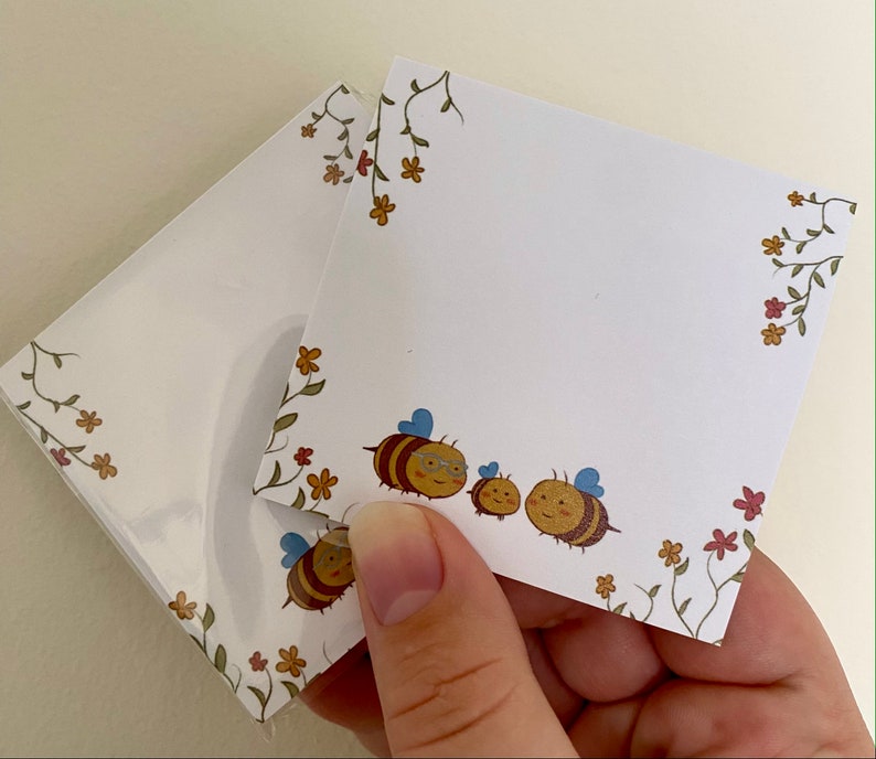 Bee Family Sticky Notes | Floral Desk Stationary | Bee Lover Gift ...