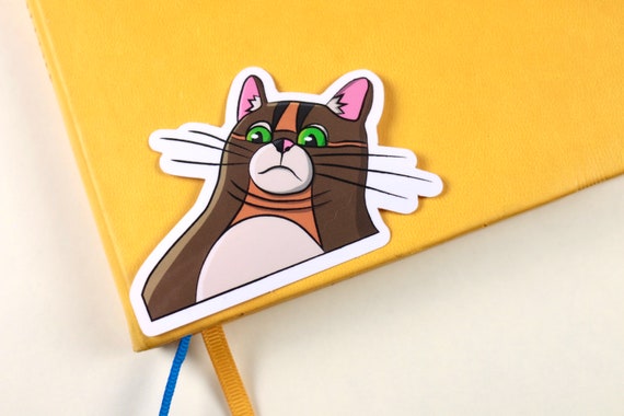 Waterproof Matte Vinyl Sassy Cat Sticker Double Chin Cat | Etsy