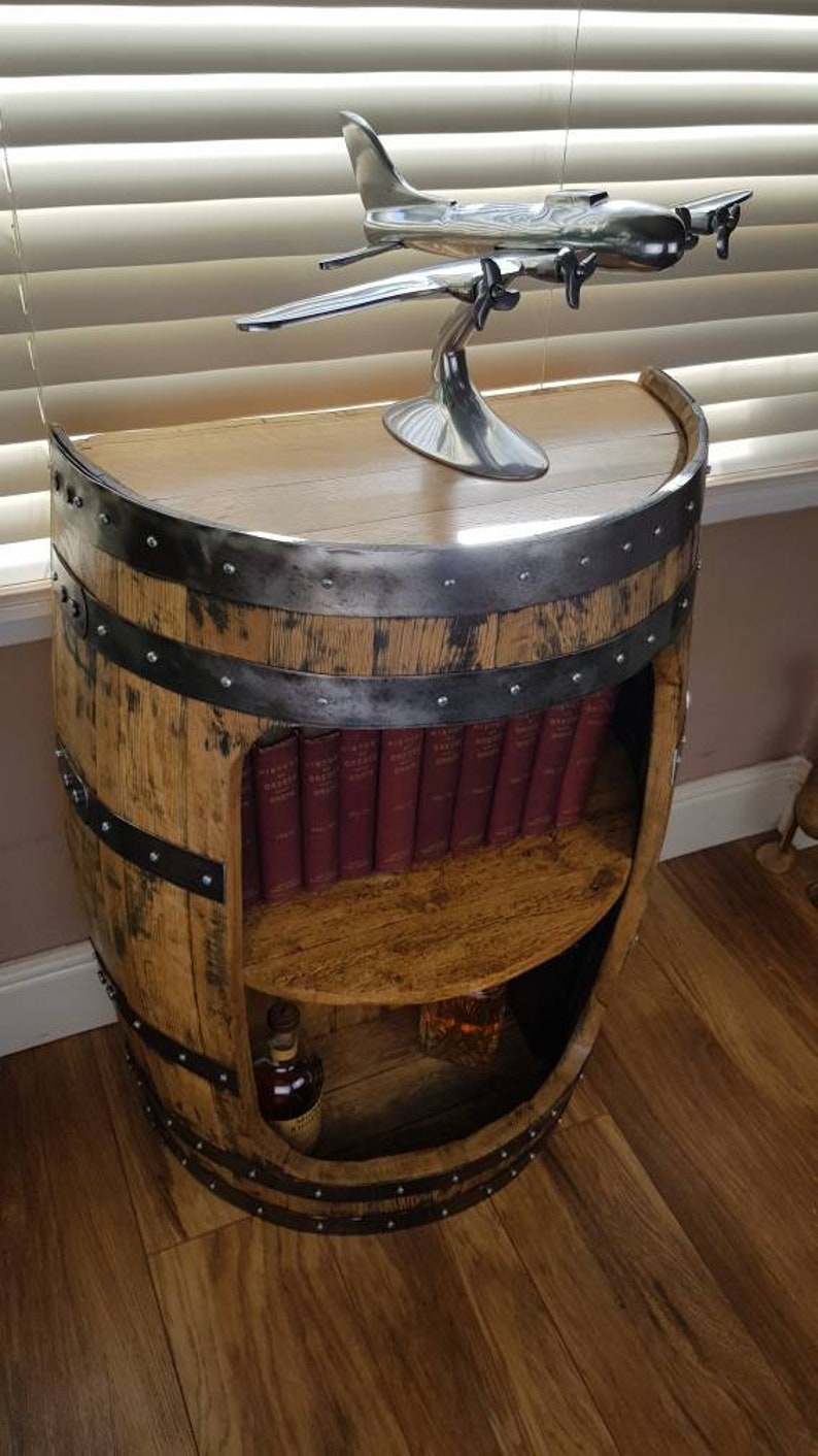 Solid Oak Whisky Barrel Bespoke Scottish Display Cabinet/libary ...