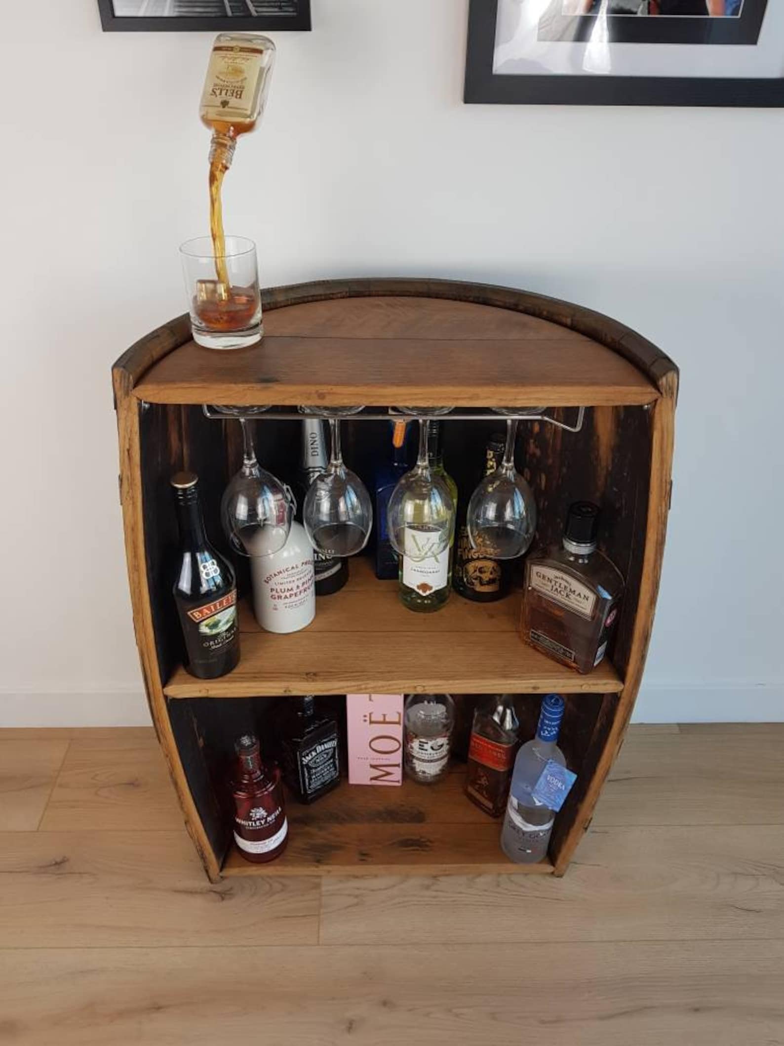 Whisky Barrel Half Scotch Reclaimed Cask Drinks Cabinet Oak Barrel Home ...