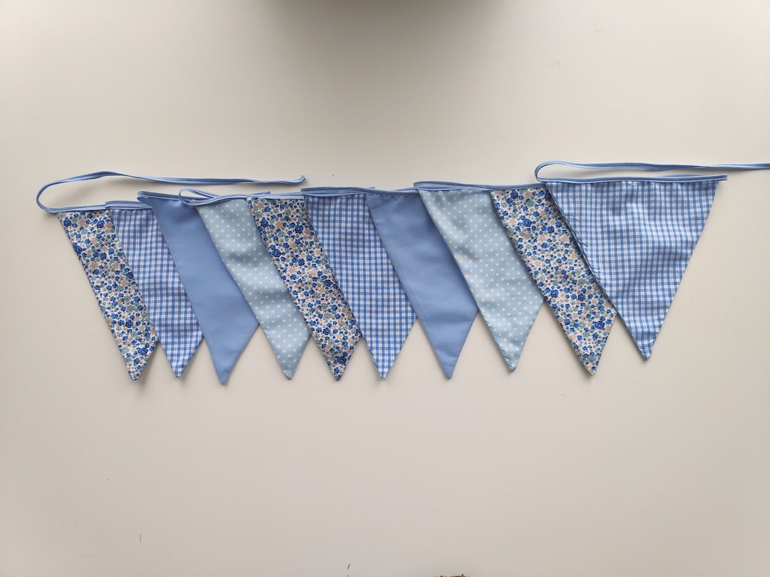 Bunting, Blue Bunting for Outdoor, Cotton Bunting, Baby Shower ...