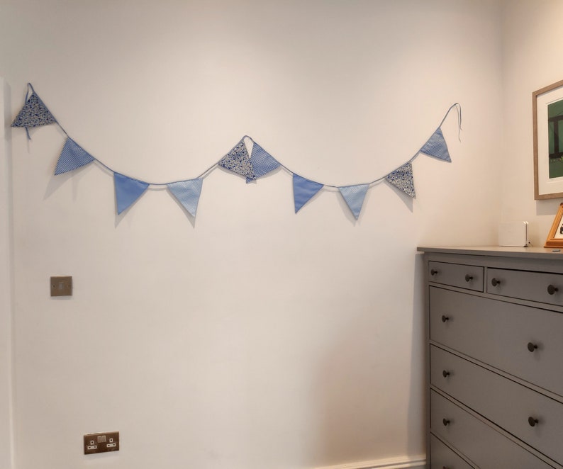 Bunting, Blue Bunting for Outdoor, Cotton Bunting, Baby Shower ...