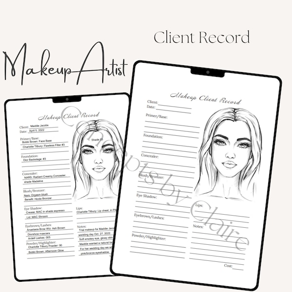 Makeup Artist Client Record Book - Etsy