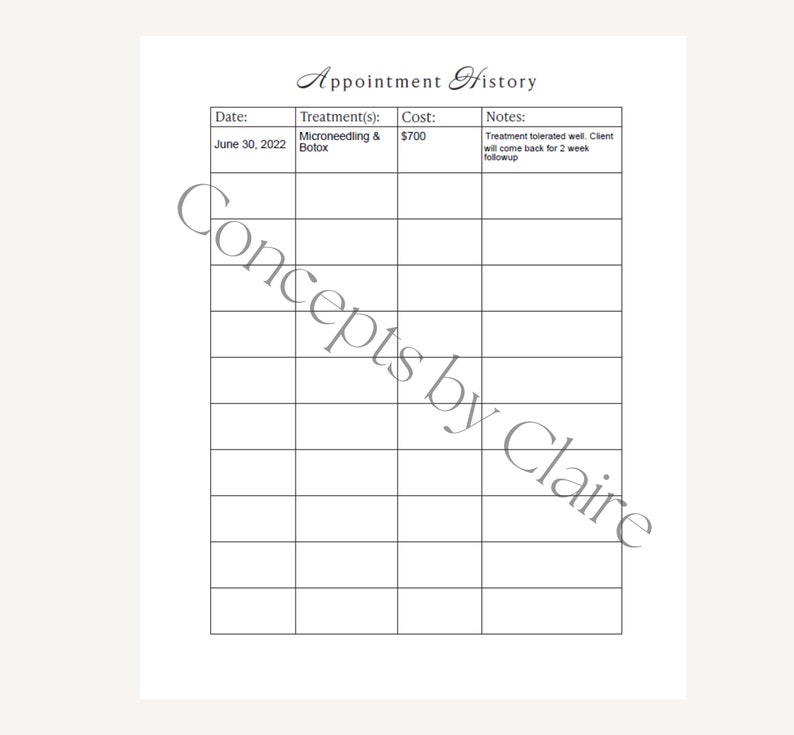 Esthetician Client Forms Downloadable for Goodnotes, Esthetician Social ...
