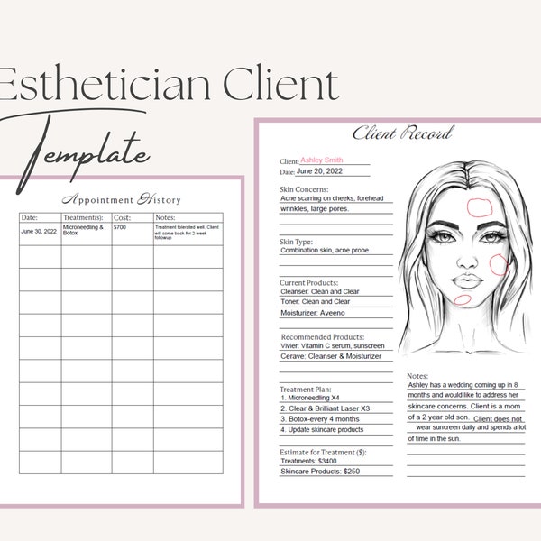 Esthetician Forms - Etsy