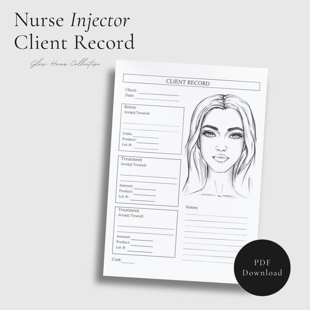 Nurse Injector Digital Download Template Goodnotes, Botox Form for ...