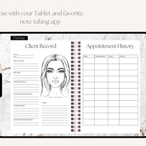 Esthetician Client Record, Goodnotes for Estheticians, Client Organizer ...