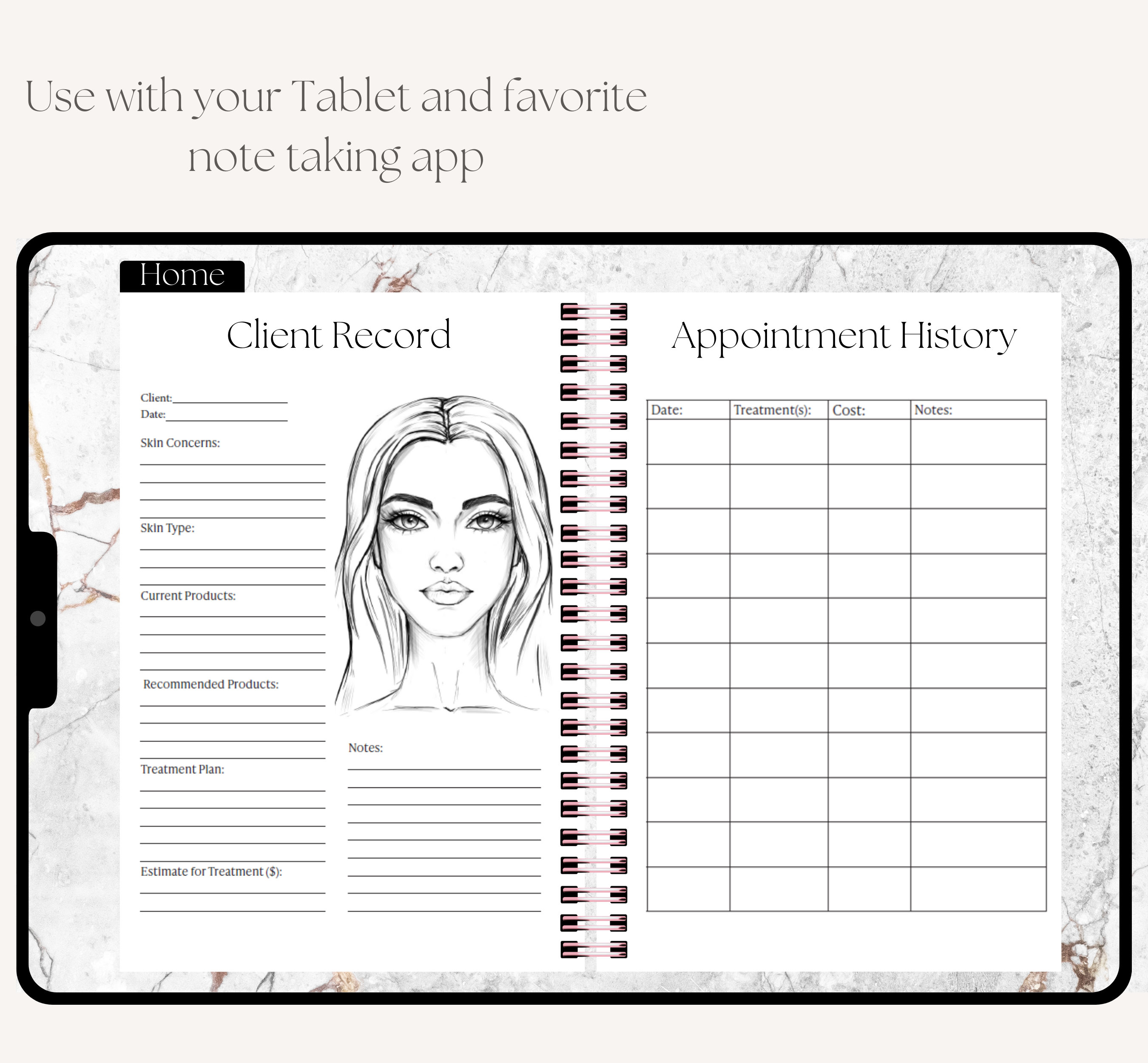 Esthetician Client Record Digital Clickable Esthetician - Etsy
