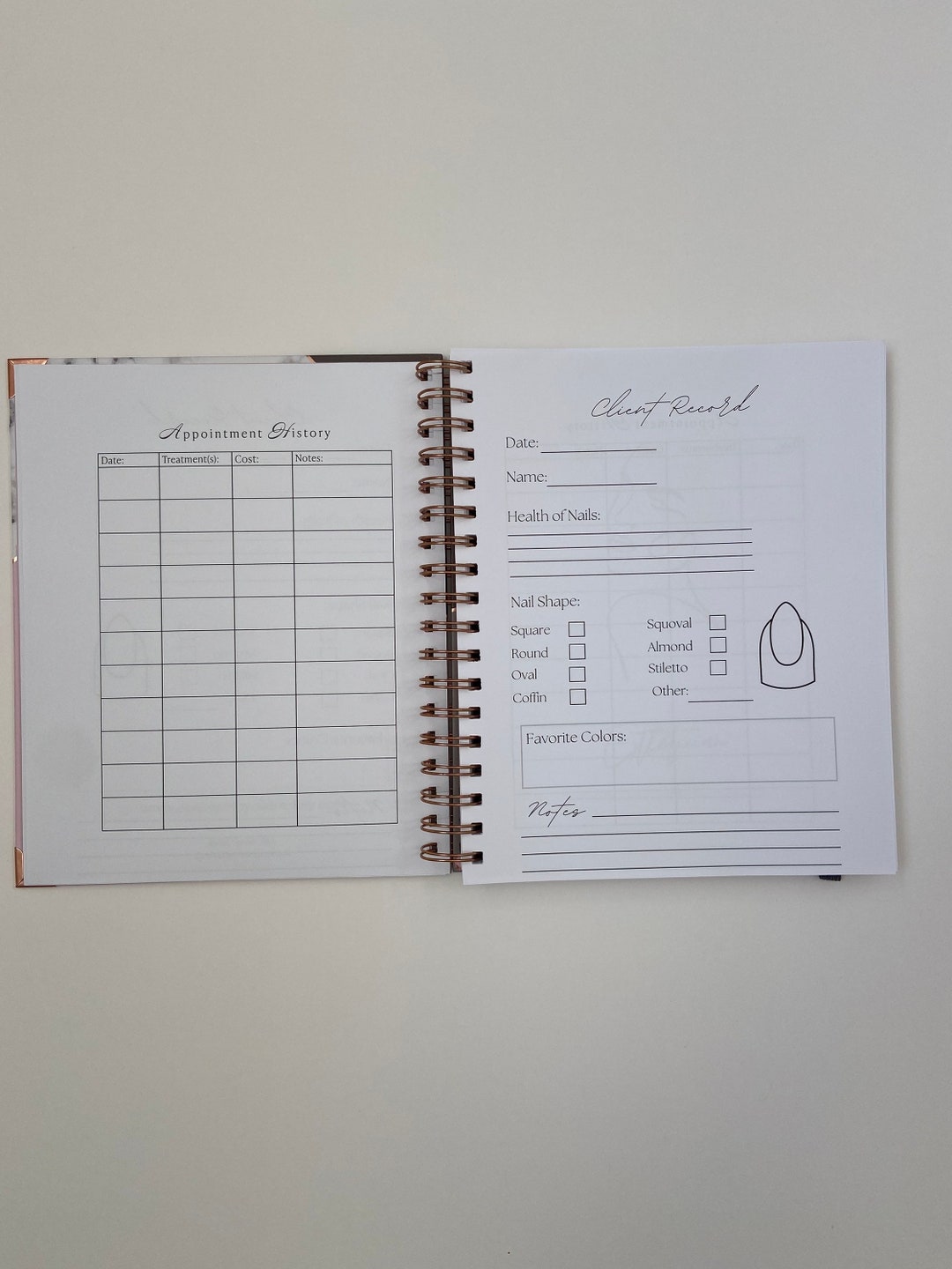 Nail Technician Client Record Book, Nail Technician Forms, Nail Tech ...
