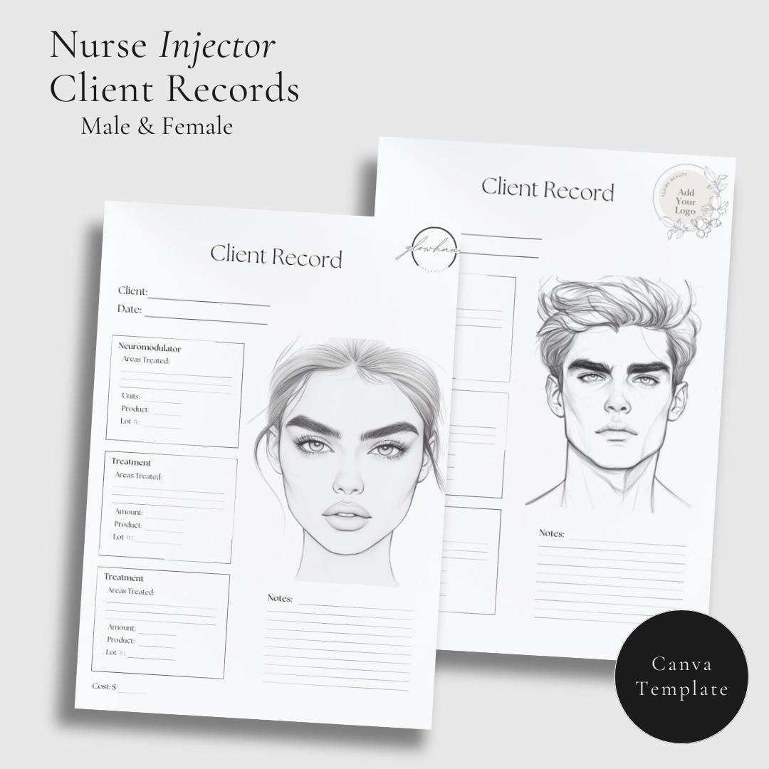 Botox and Filler Client Record Template, Botox Canva Form, Nurse ...