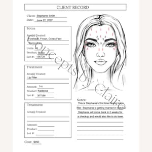 Nurse Injector Digital Download Template Goodnotes, Botox Form for ...