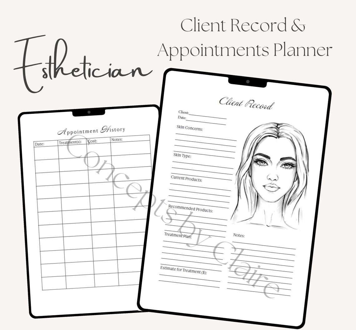 Esthetician Client Forms Downloadable for Goodnotes - Etsy