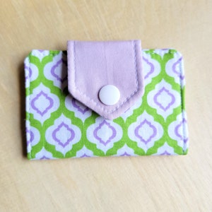 ASSORTED FABRIC Business Card Holder 2 Pocket Card Case With KAM Snap ...