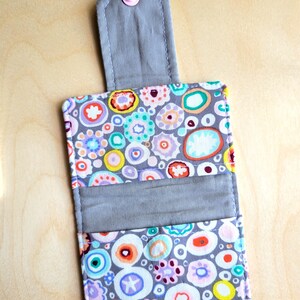 ASSORTED FABRIC Business Card Holder 2 Pocket Card Case With KAM Snap ...