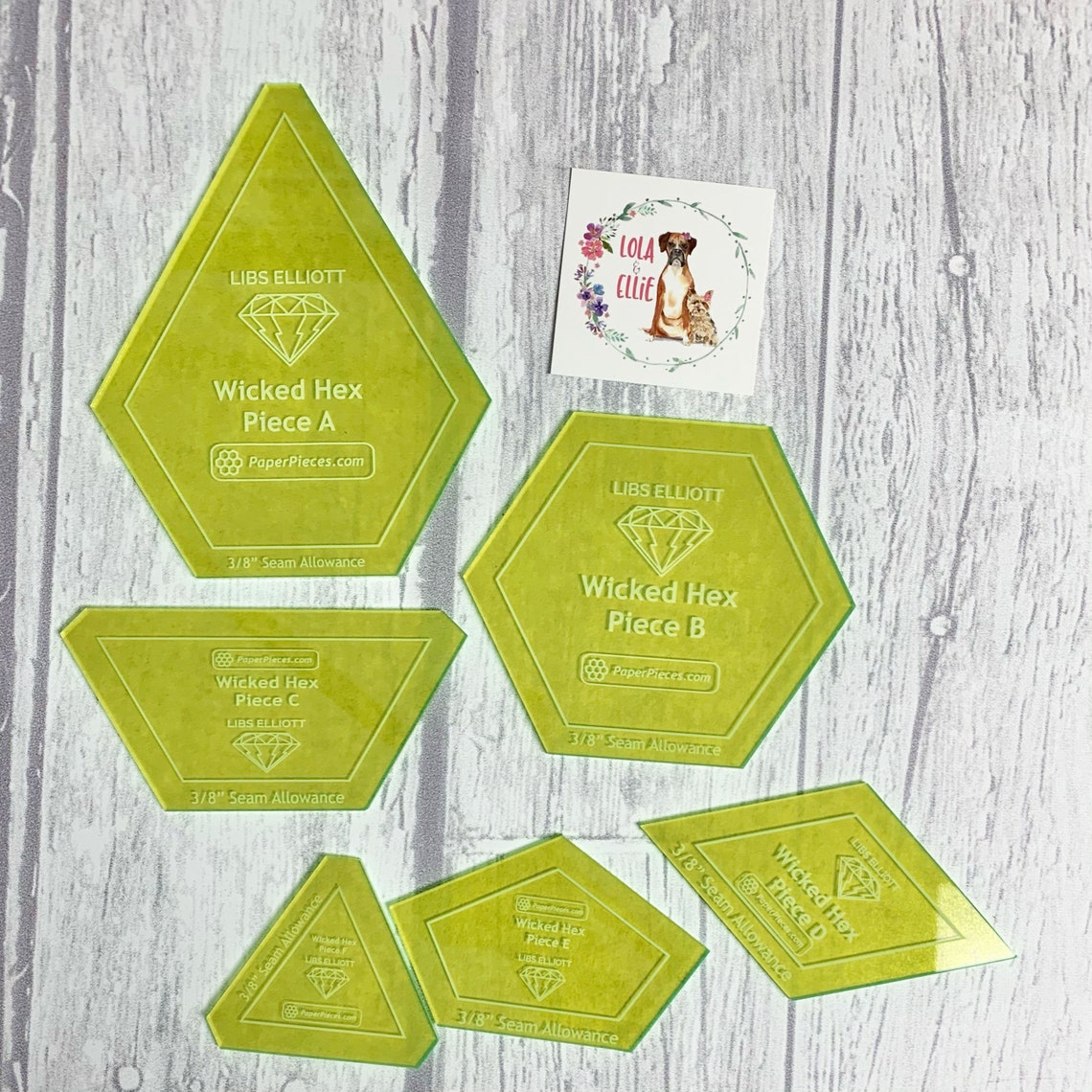 Libs Elliott Wicked Hex Mini Quilt Kit - Acrylic Templates - Complete ...