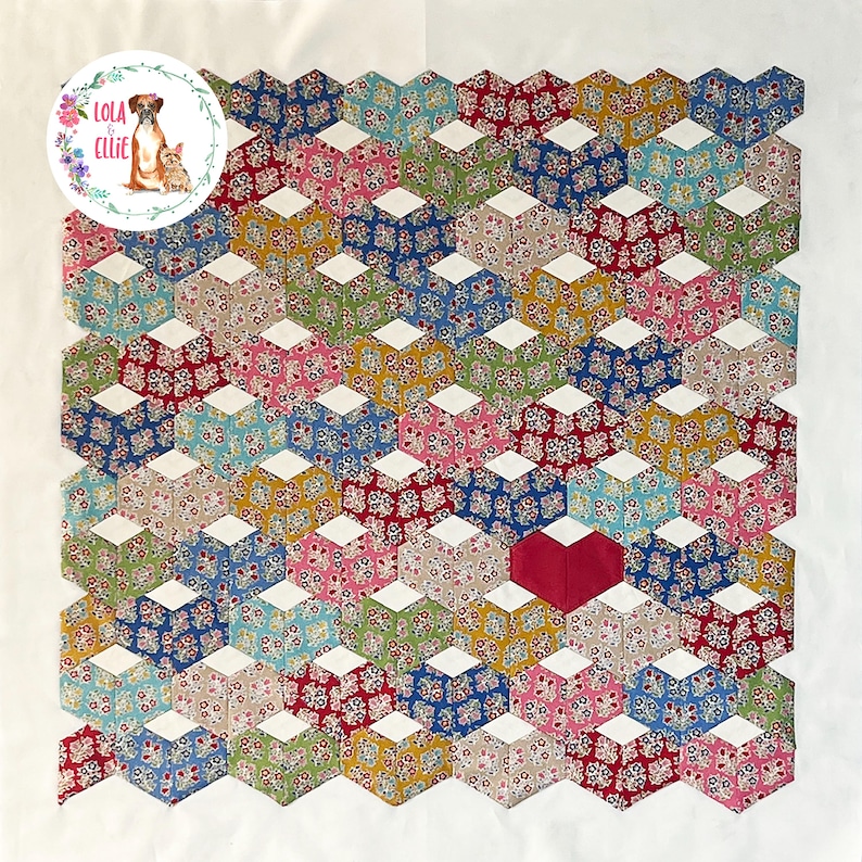 Tilda Jubilee English Paper Piecing Quilt Kit: Love Notes Fabric ...