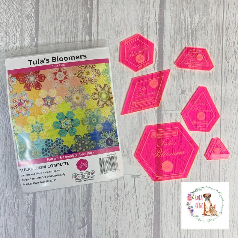 Tula's Bloomers EPP Kit: Complete Paper Piece Quilt With Acrylic ...