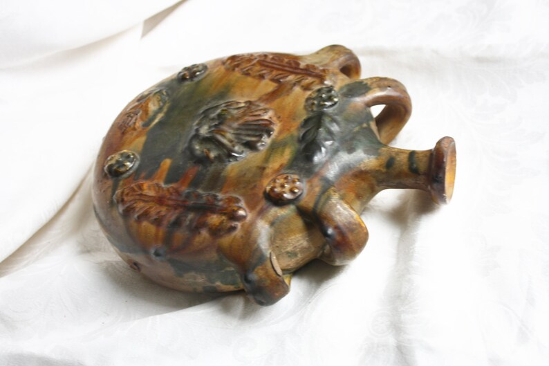 Antique 19thc Art Pottery Pilgrim Flask Vase - Etsy