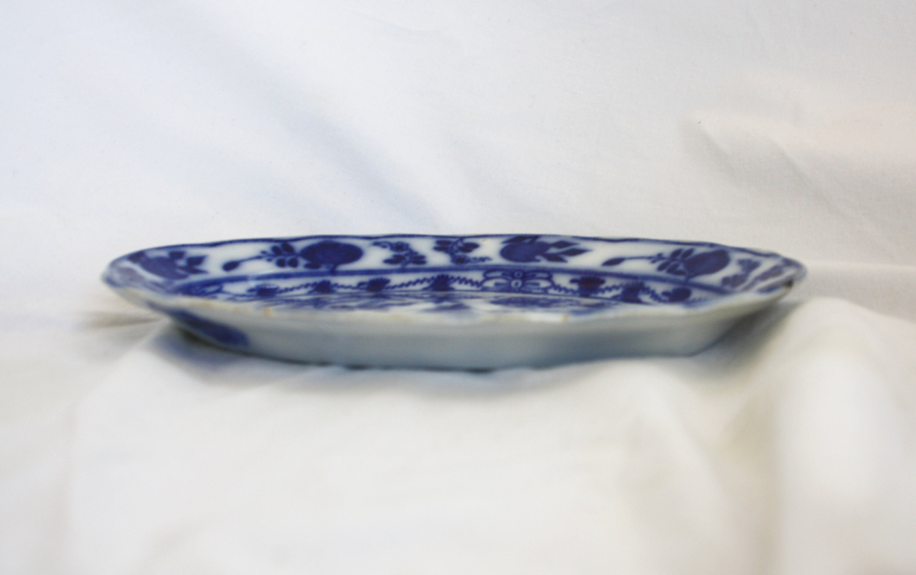 Antique S. Hancock & Sons, Flow Blue dresden Small Oval Serving Plate ...
