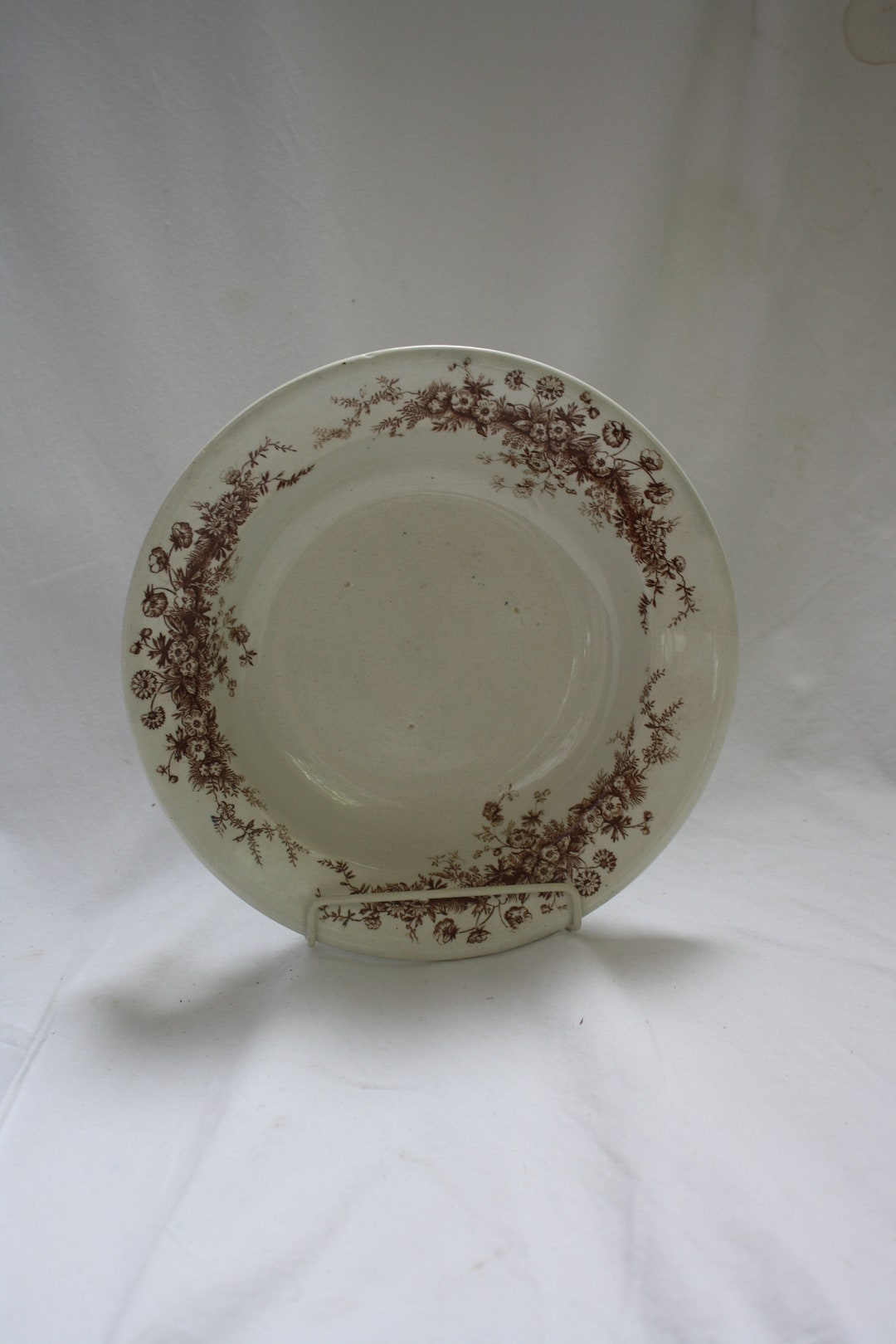 Antique 1880s DB & Co Dunn Bennett Staffordshire Eureka Pattern Brown Transfer Plate - Etsy