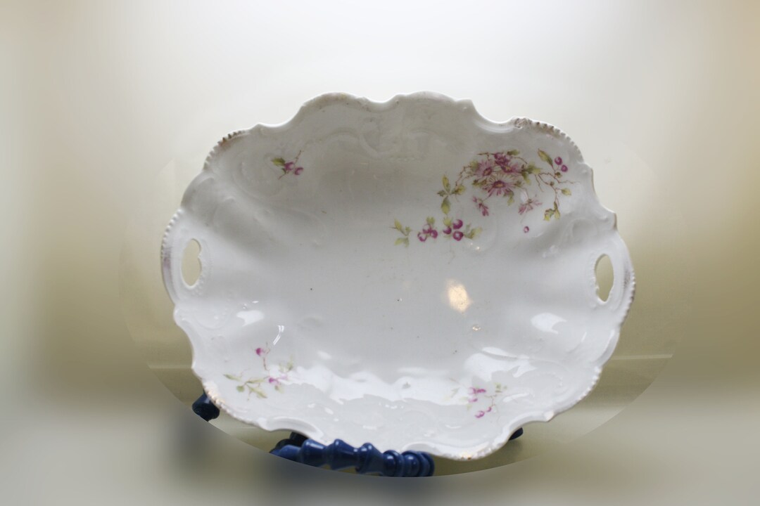 Antique Porcelain Floral Embossed Weimar Serving Dish Made in - Etsy