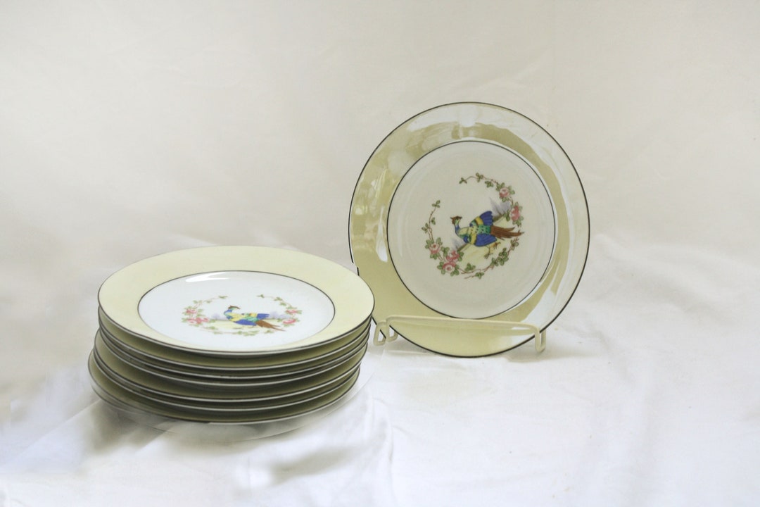 Antique Set of 8 Vintage Noritake Pheasant Hand Painted - Etsy