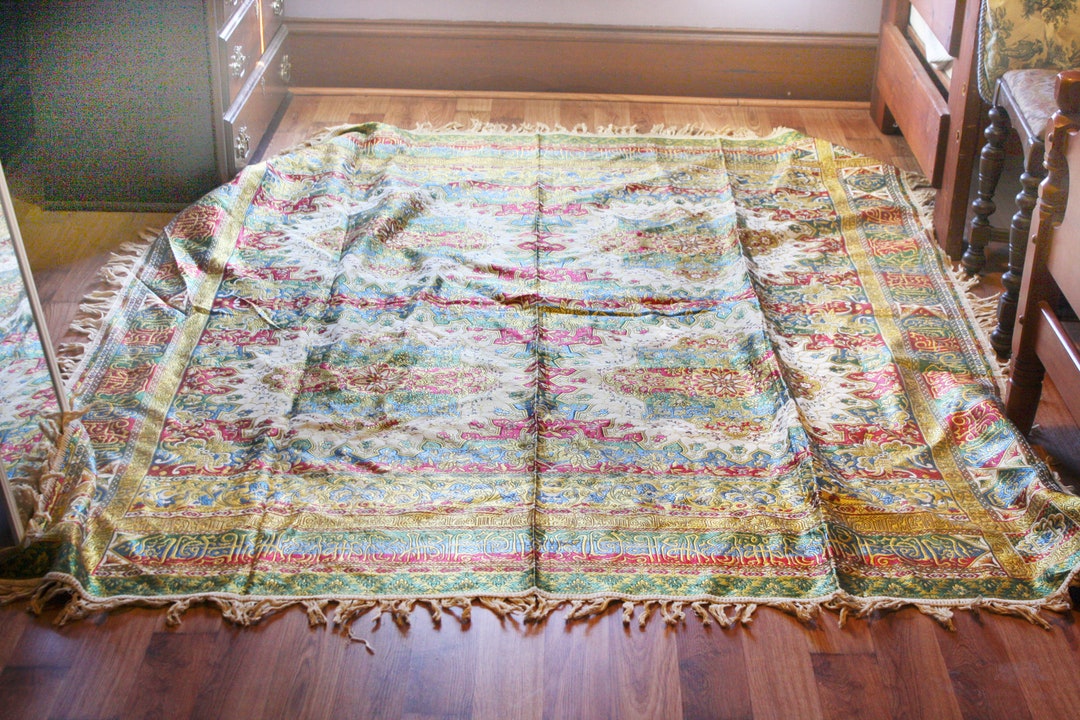 Vintage Large Granada Islamic Moorish Silk Brocade Textile With ...