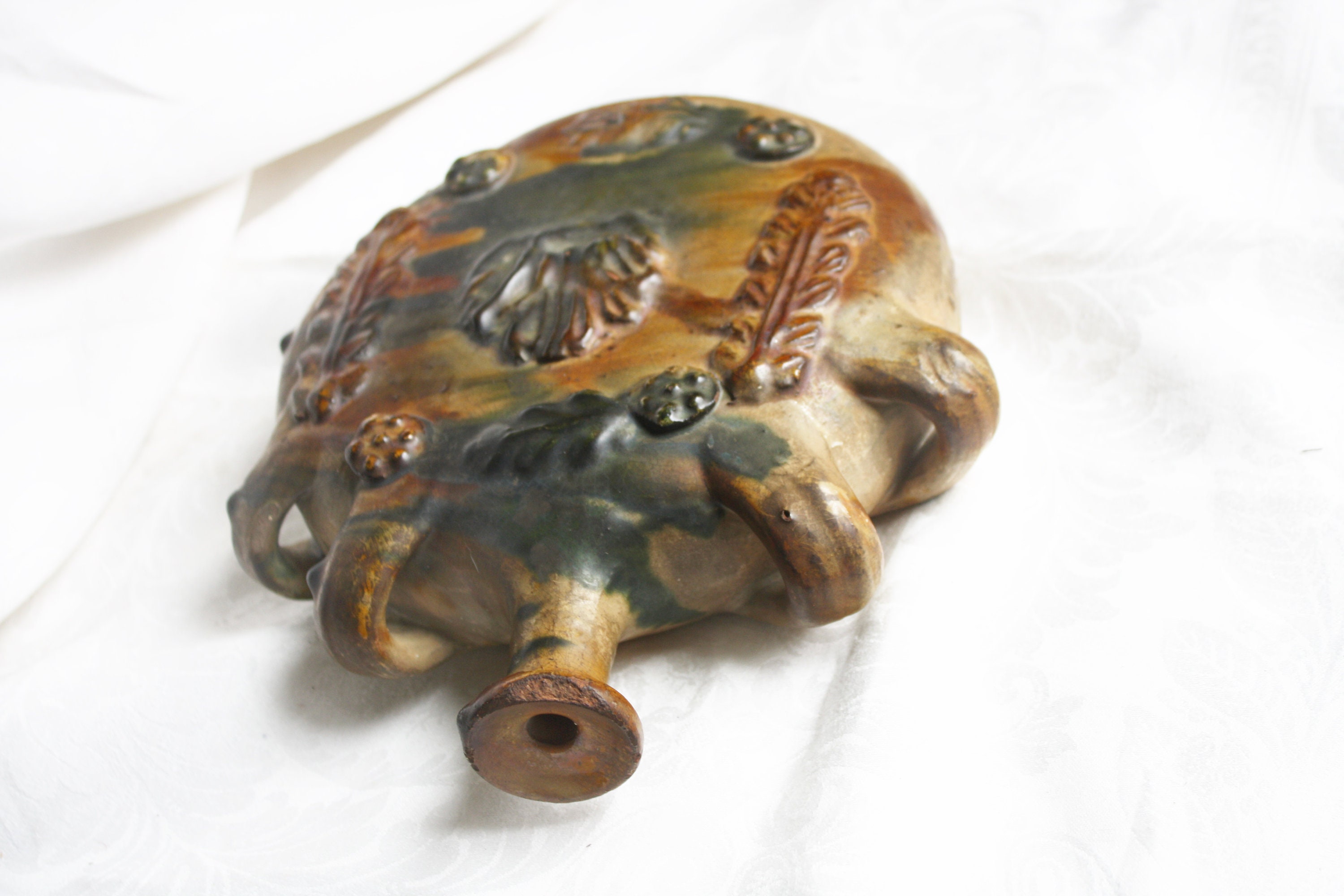 Antique 19thc Art Pottery Pilgrim Flask Vase - Etsy