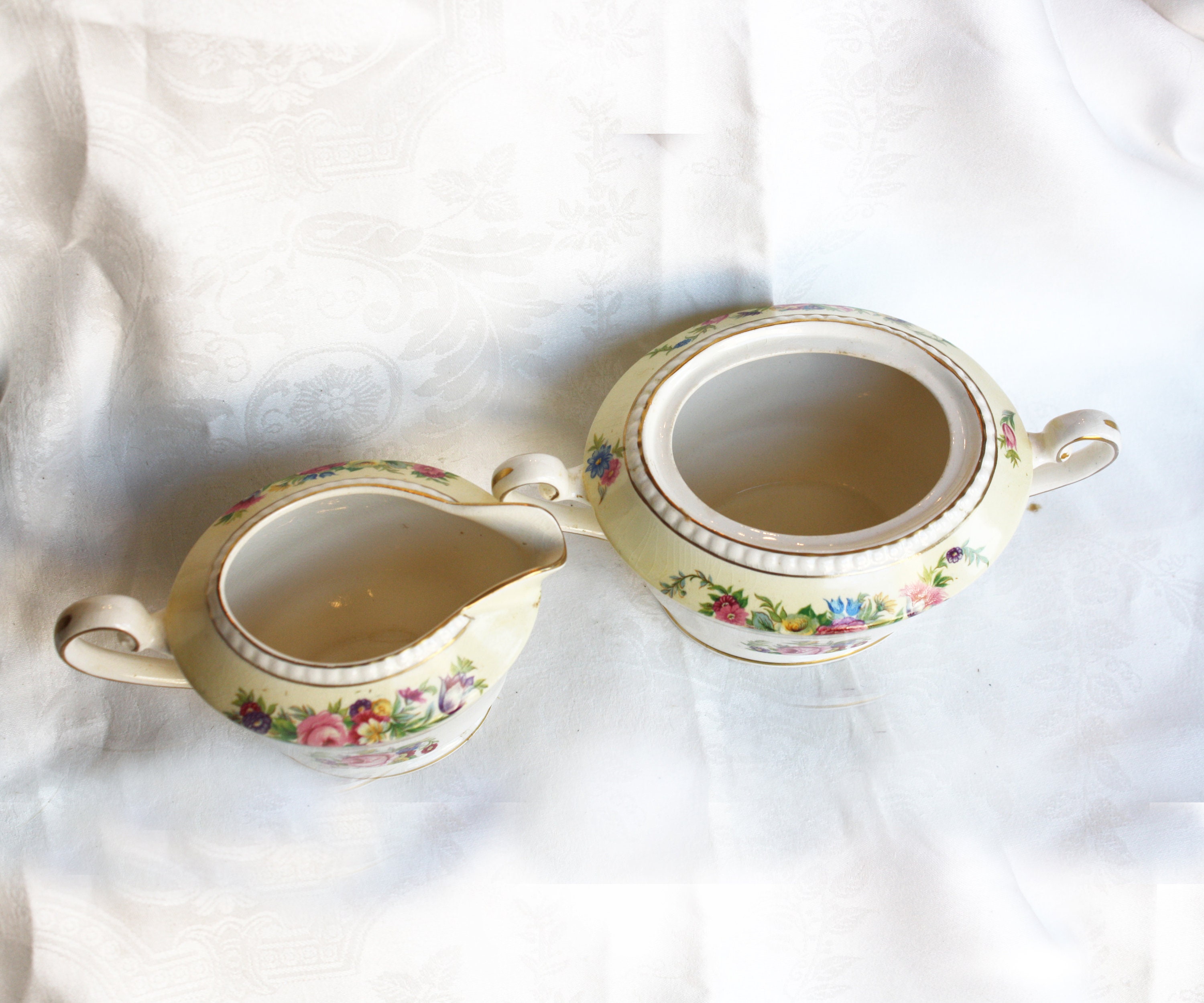 Vintage Soho Pottery Ambassador Ware Hampton Court Creamer and Sugar ...