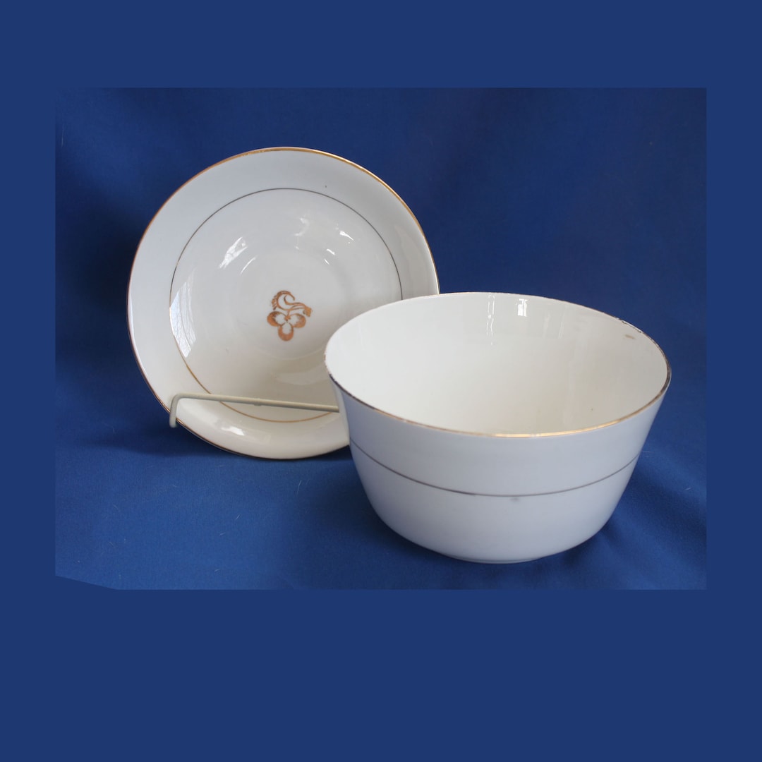 Antique 1800s English Bone China Gilt Cloverleaf (tealeaf) Waste Bowl ...