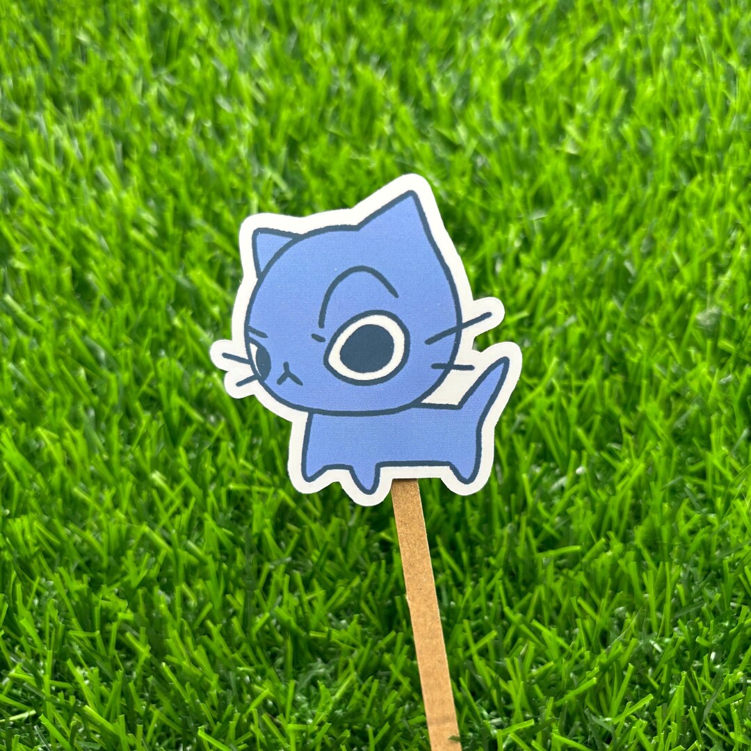 Stare Eyebrow Cat Vinyl Sticker | Original Creator | Water Resistant ...