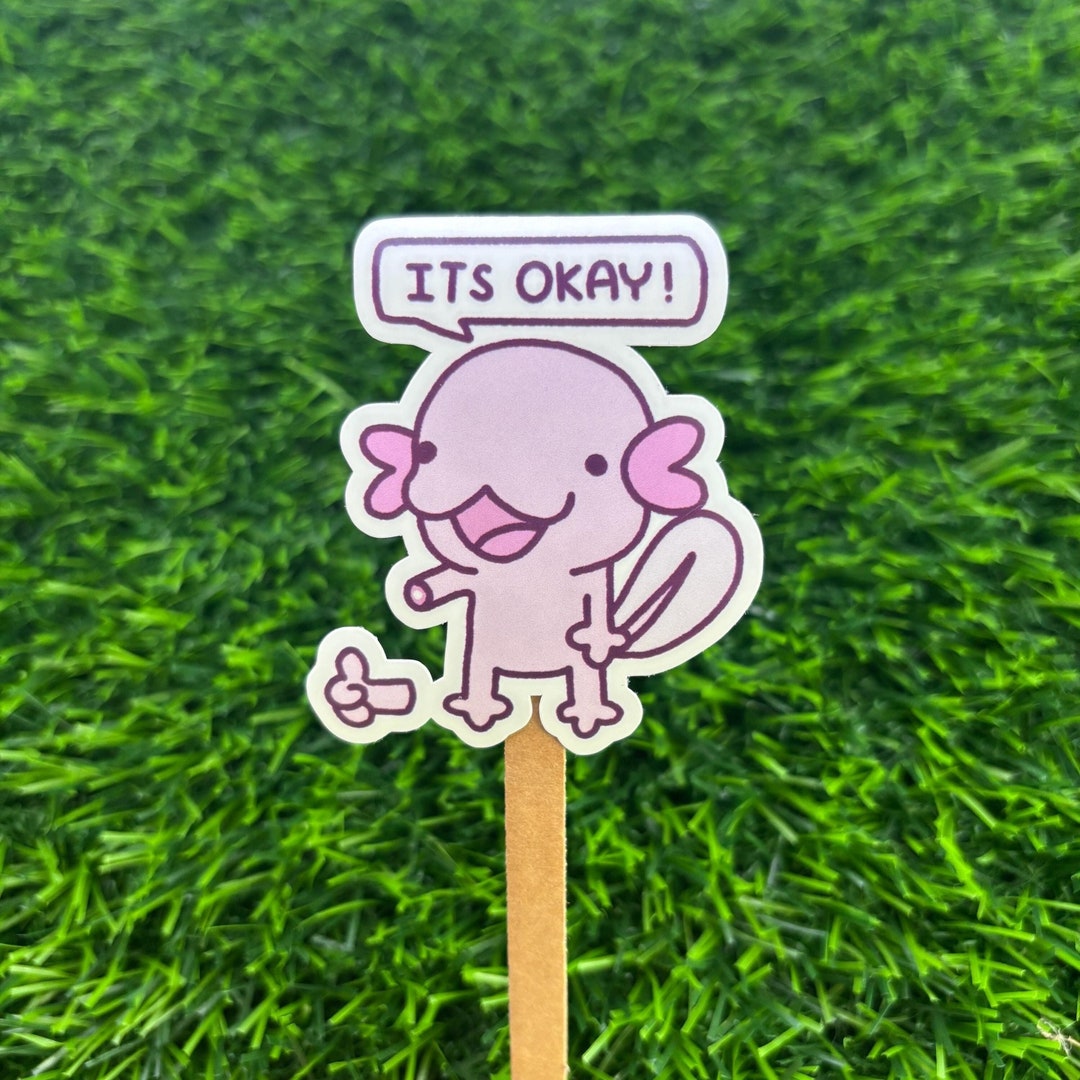 Lost Arm Axolotl Vinyl Sticker: Waterproof Laptop Decal AI FREE Human ...