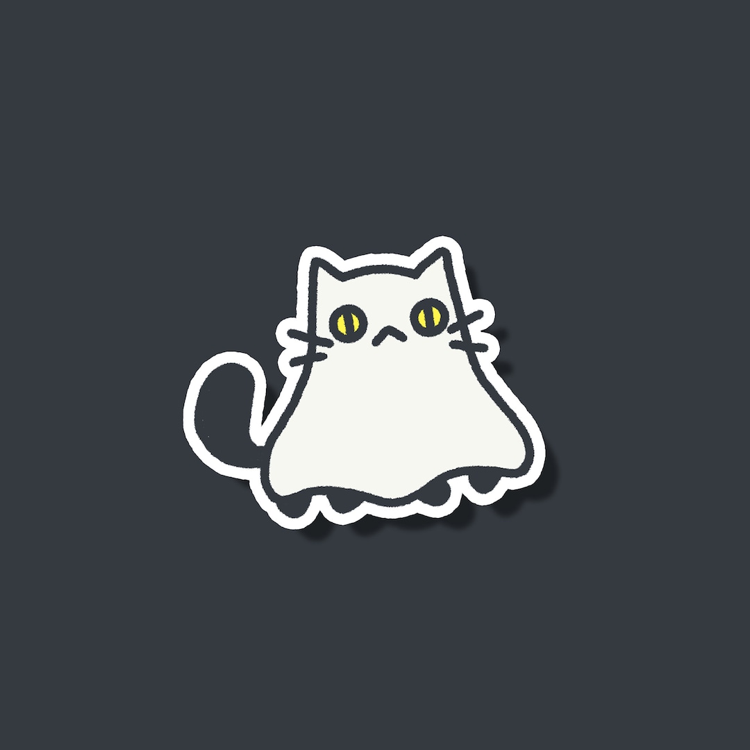 3 Ghost Cat Vinyl Sticker - Etsy