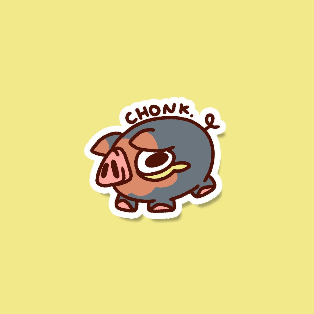 Lechonk CHONK Vinyl Sticker Pokemon Water Resistant Sticker for Laptops ...