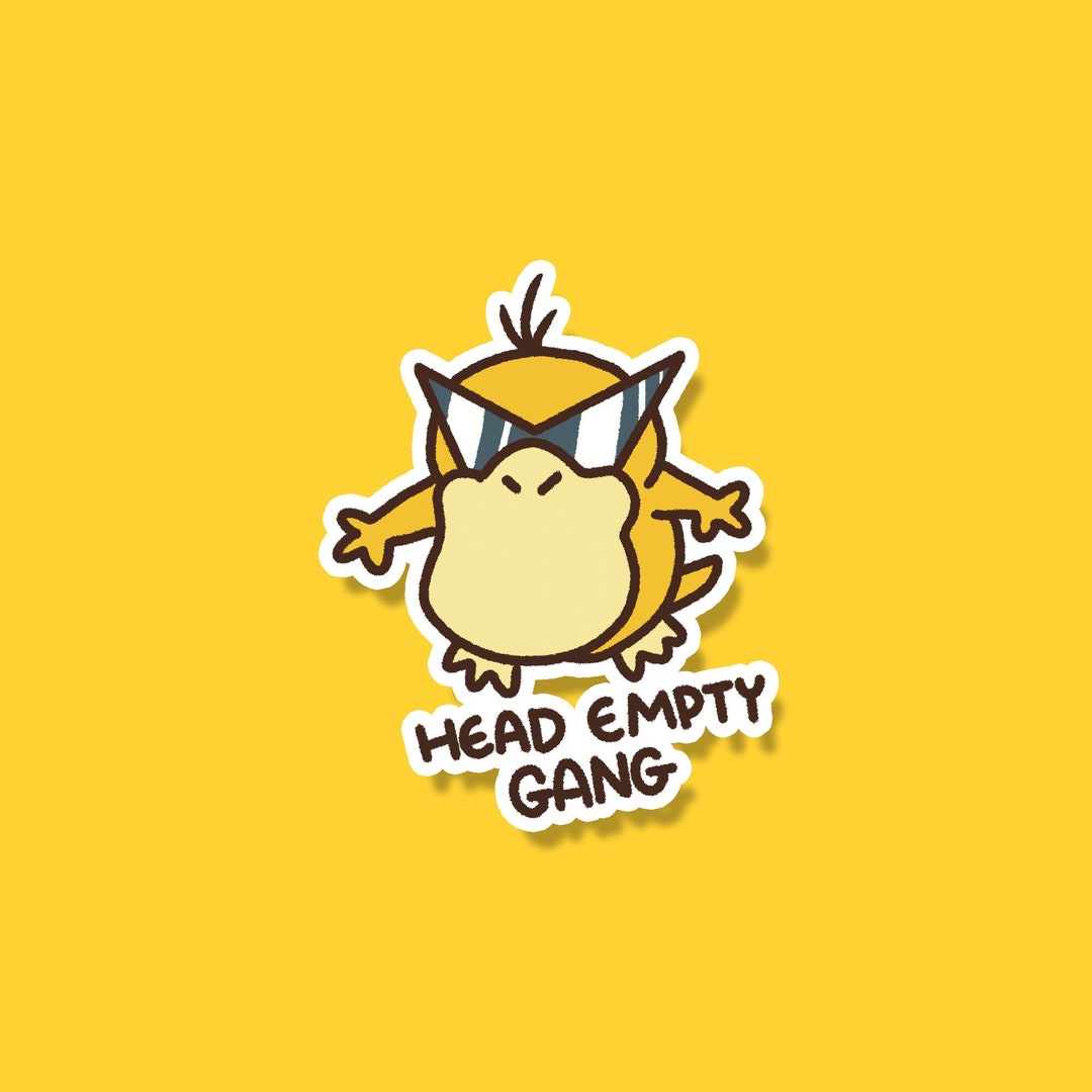 Psyduck Head Empty Gang Vinyl Sticker Pokemon Water Resistant Sticker ...
