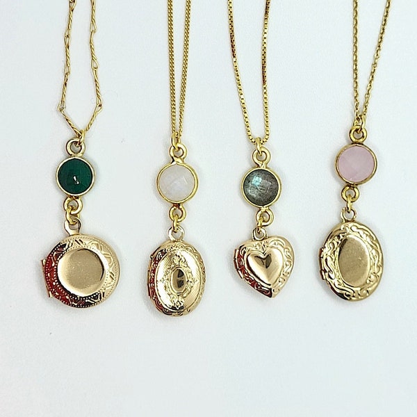 Gemstone Locket - Etsy