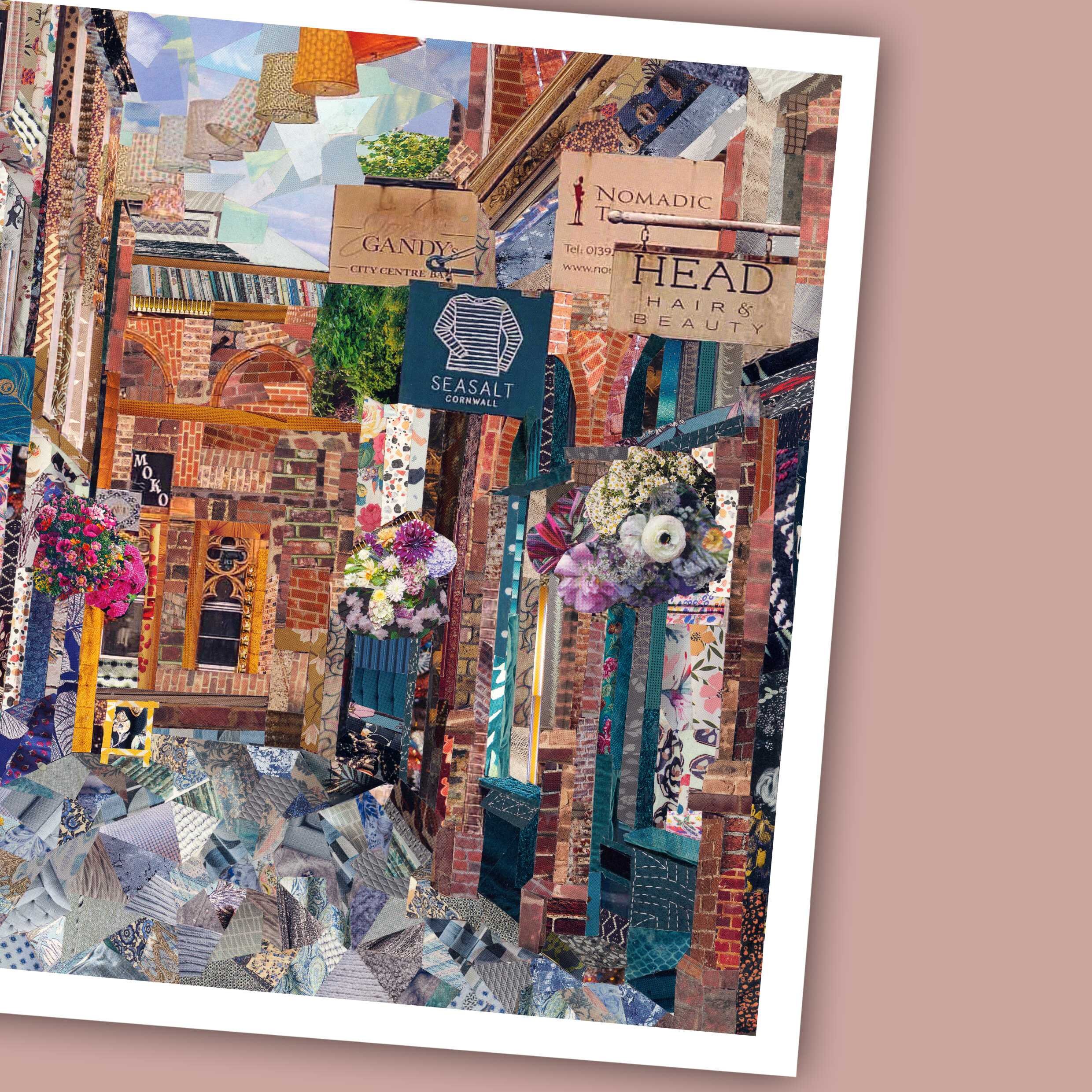 A3/A4 Exeter 'gandy Street' Art Print, Collage Art, Exeter Poster ...