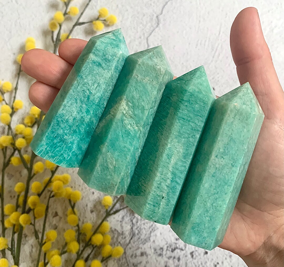 Amazonite Crystal Point Crystal Tower Crystal Wand Obelisk Crystal ...