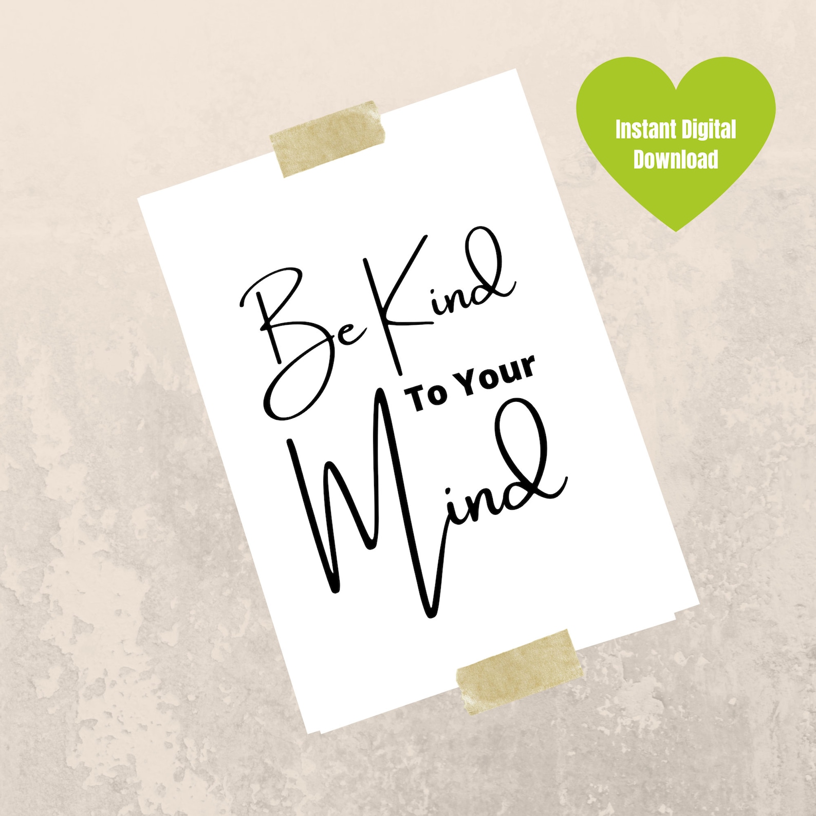 BE KIND to Your MIND Poster, Encouragement Words Printable, Mental ...