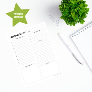 Simple to Do List Daily Planner Instant Digital Download, Simple and Minimal Printable Daily ...