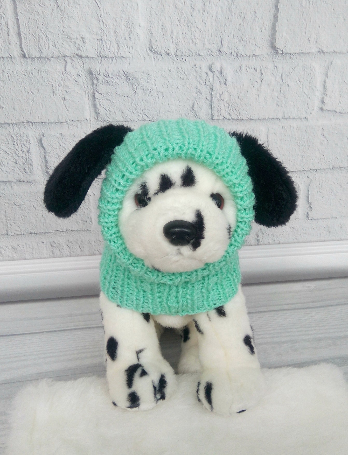 Green knitted hat snood for dogs Puppy clothes Woolen dog | Etsy