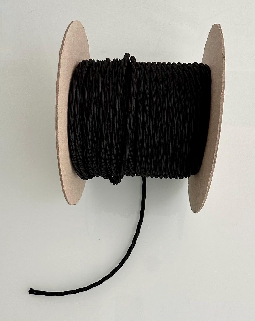 British Made Braided 3-core Electric Lighting Cable, Black, per Metre ...
