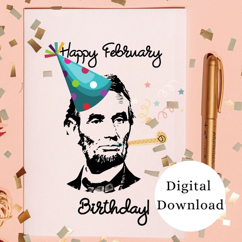 February Birthday Card - Etsy
