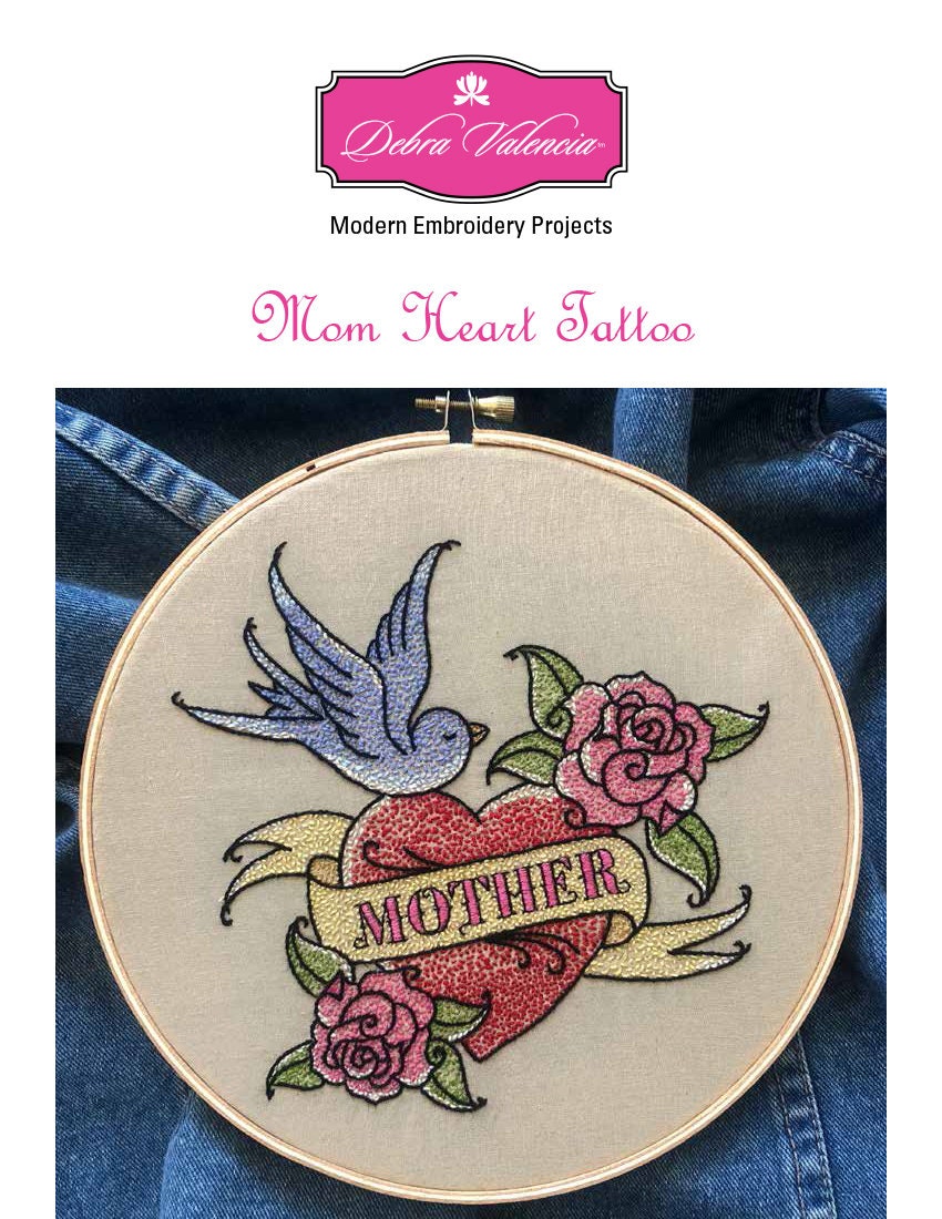 Mom Heart Tattoo Embroidery Pattern With Full Alphabet - Etsy