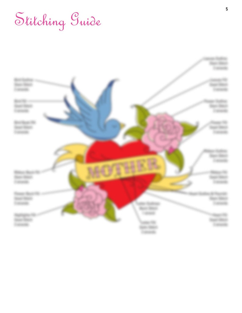 Mom Heart Tattoo Embroidery Pattern With Full Alphabet - Etsy