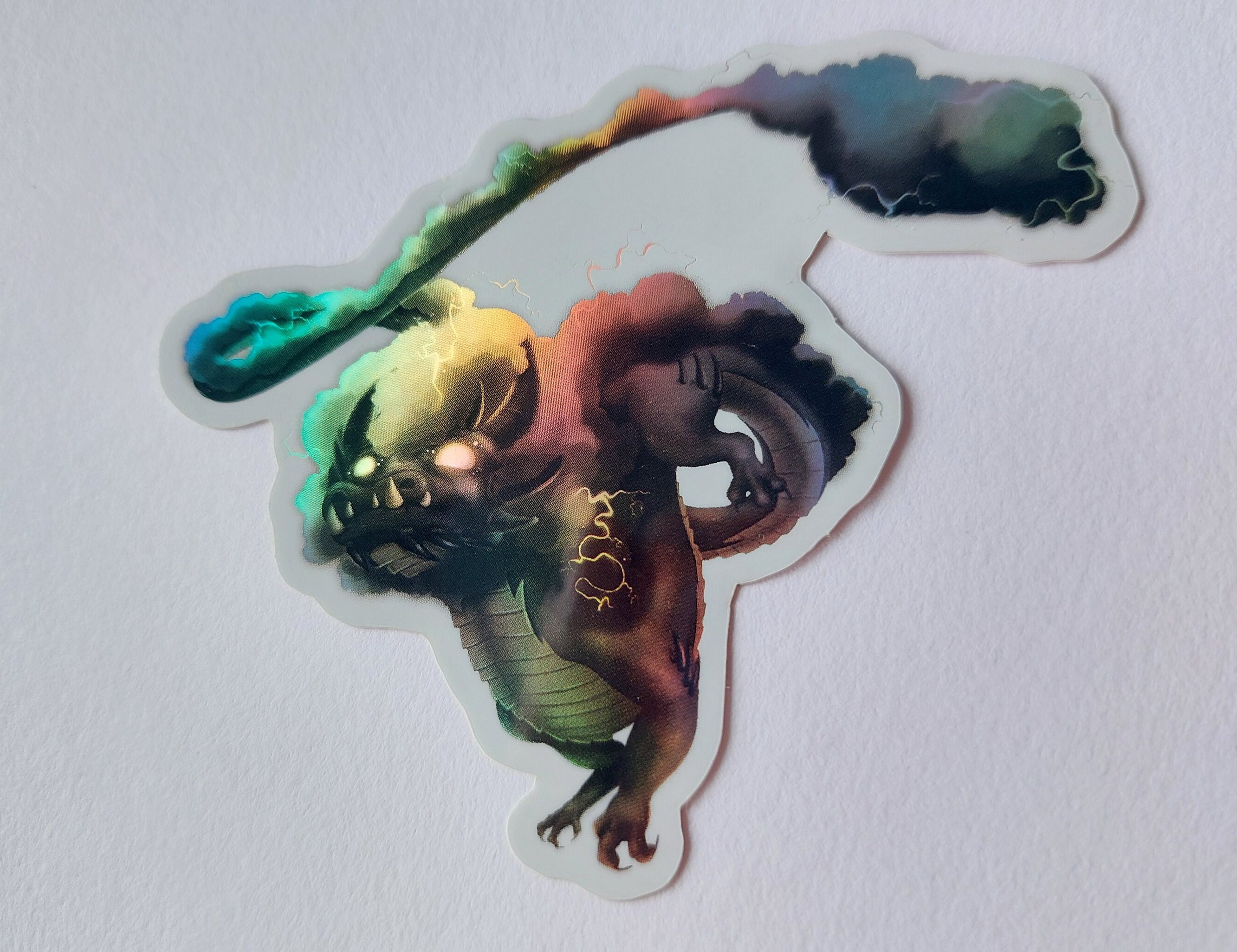 Lightning Dragon Holographic Sticker, Dnd Dragon, Special Effect ...