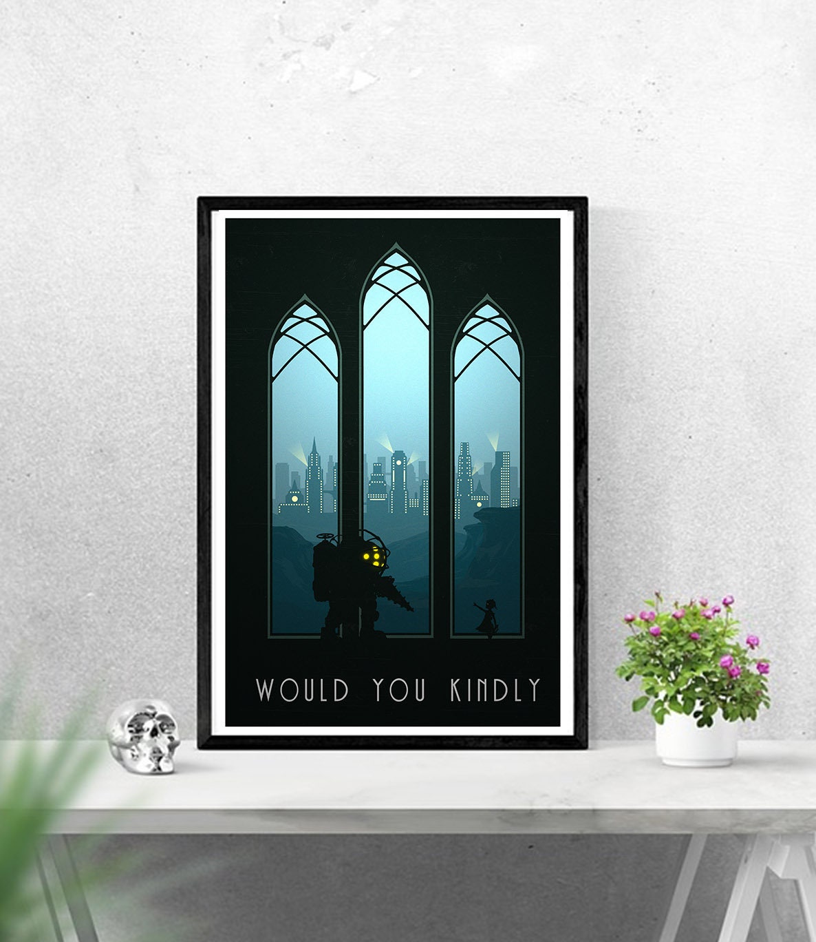 Bioshock Would You Kindly Poster Etsy