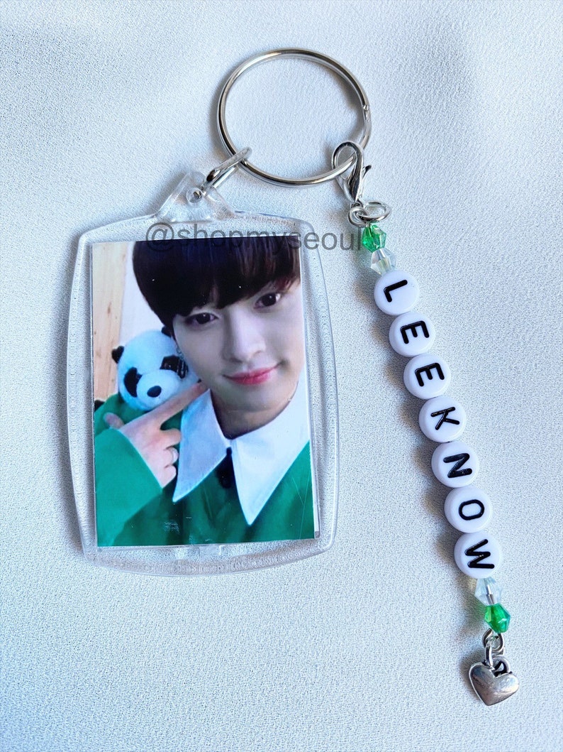 STRAY KIDS Beaded Keychain With Photo - Etsy