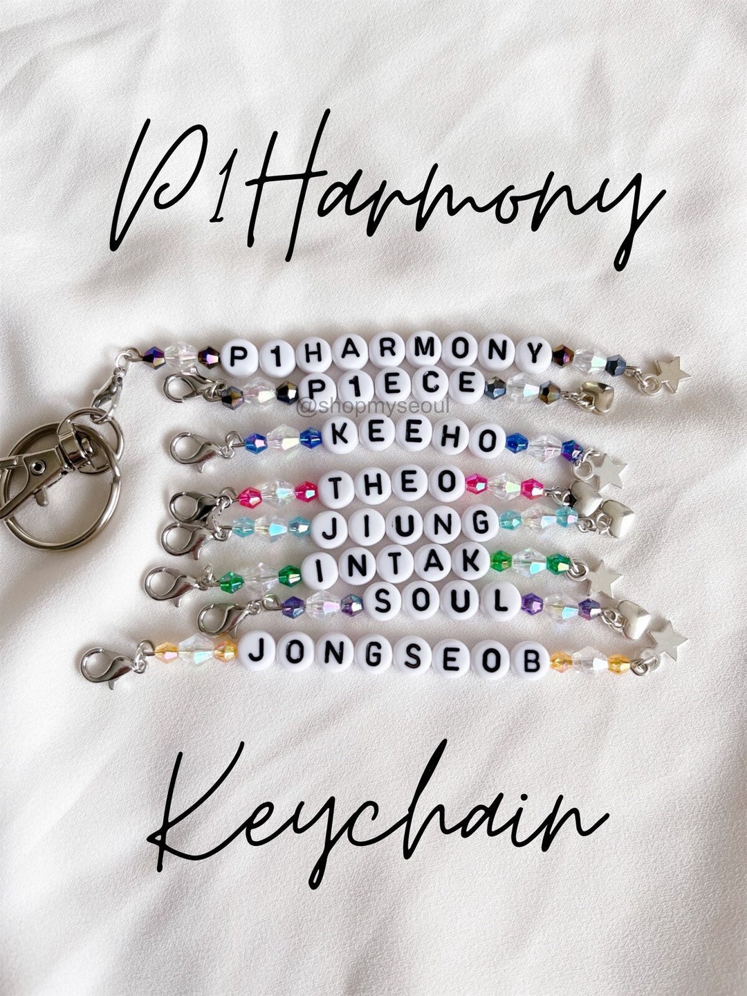 Custom P1HARMONY Bias Fanmade Beaded Keychain - Etsy